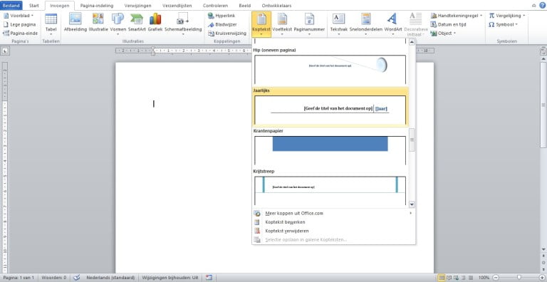 Kop- en voettekst (de basis) - Haal meer uit Microsoft Office